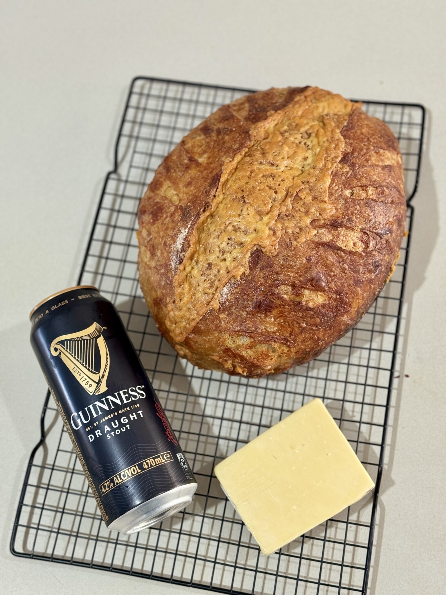 Guinness Cheddar Artisan Sourdough Bread Recipe - That Sourdough Gal